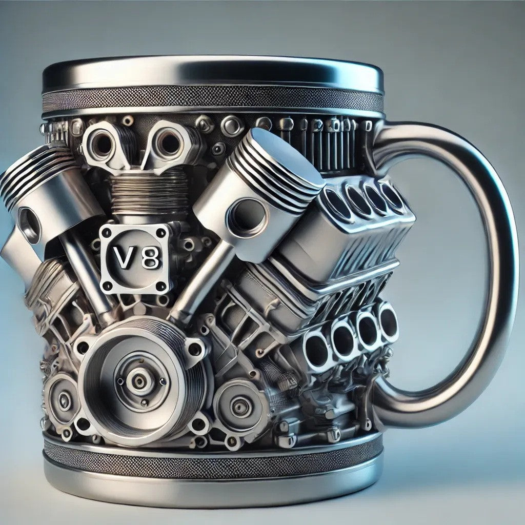 Stainless Steel V6/V8 Coffee Cup – Mechanical Engine Design Mug for Au ...